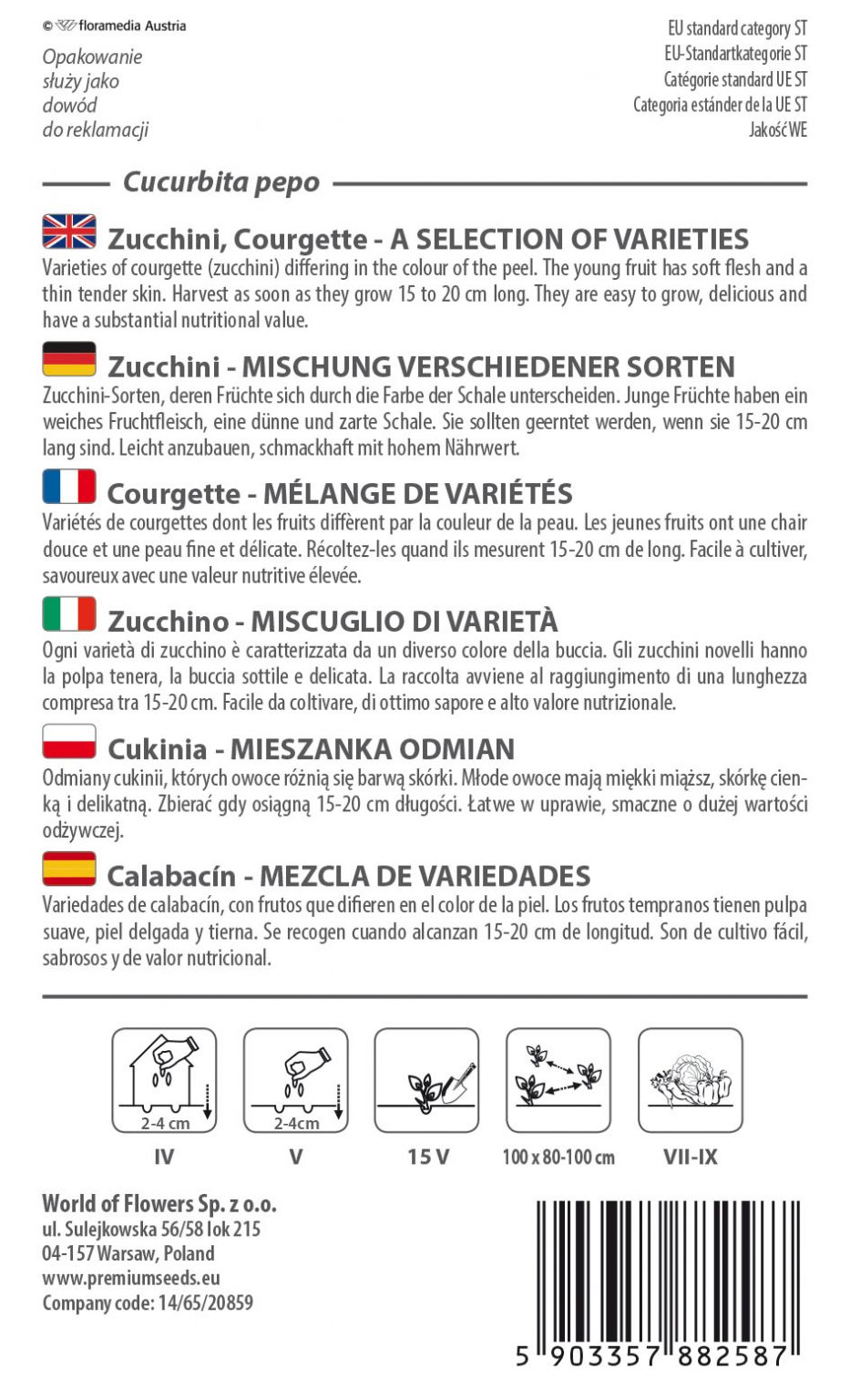 Zucchini, Courgette - a selection of varieties - PremiumSeeds ...