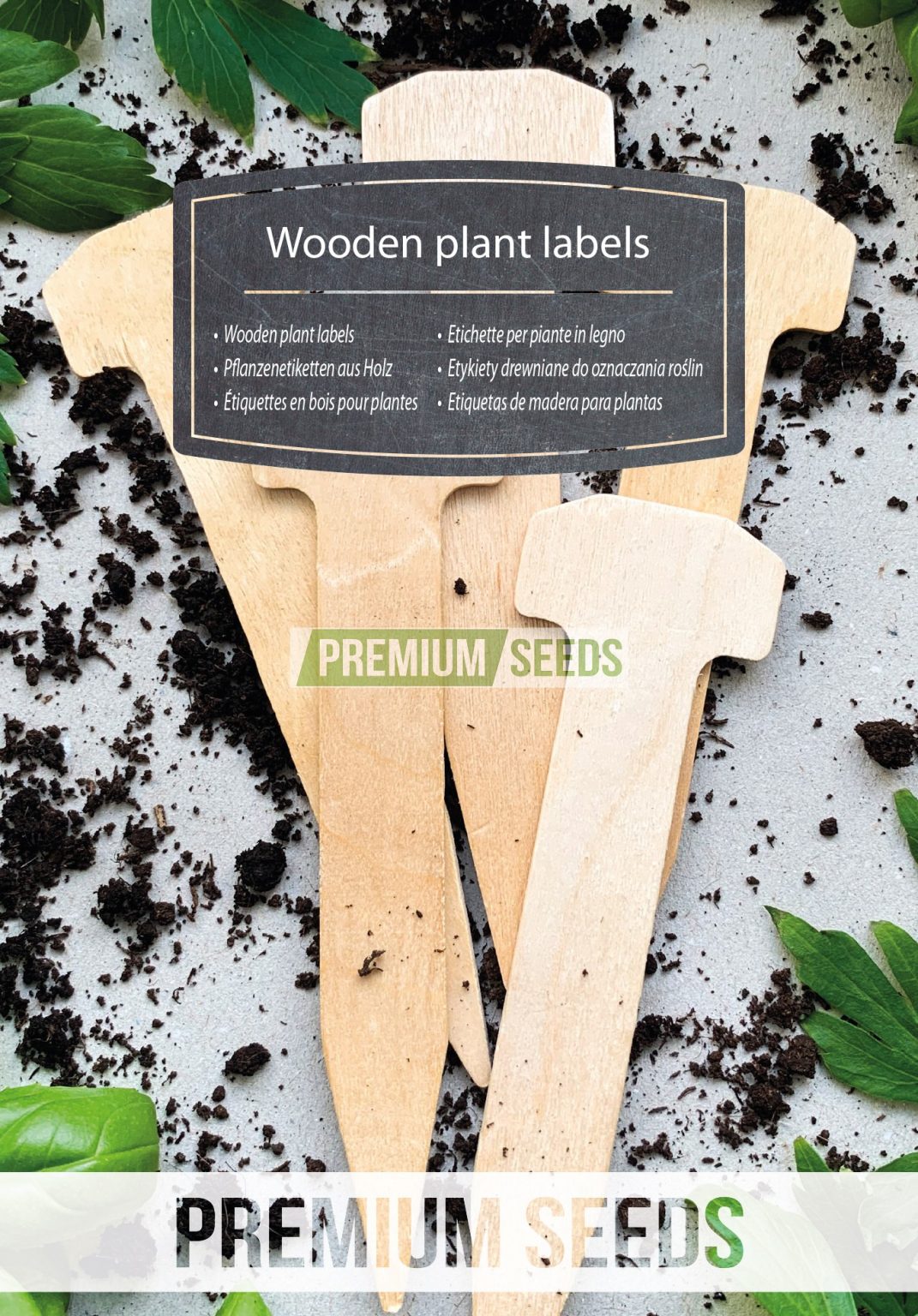 Wooden plant labels - 5 pcs. - PremiumSeeds – producer of seeds