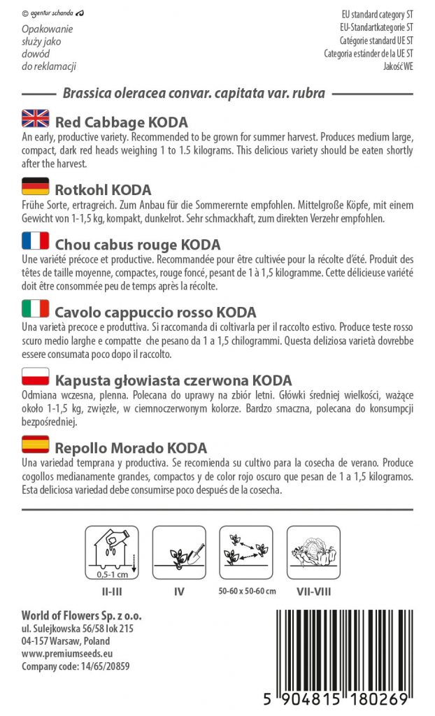 Red Cabbage Koda - PremiumSeeds – producer of seeds