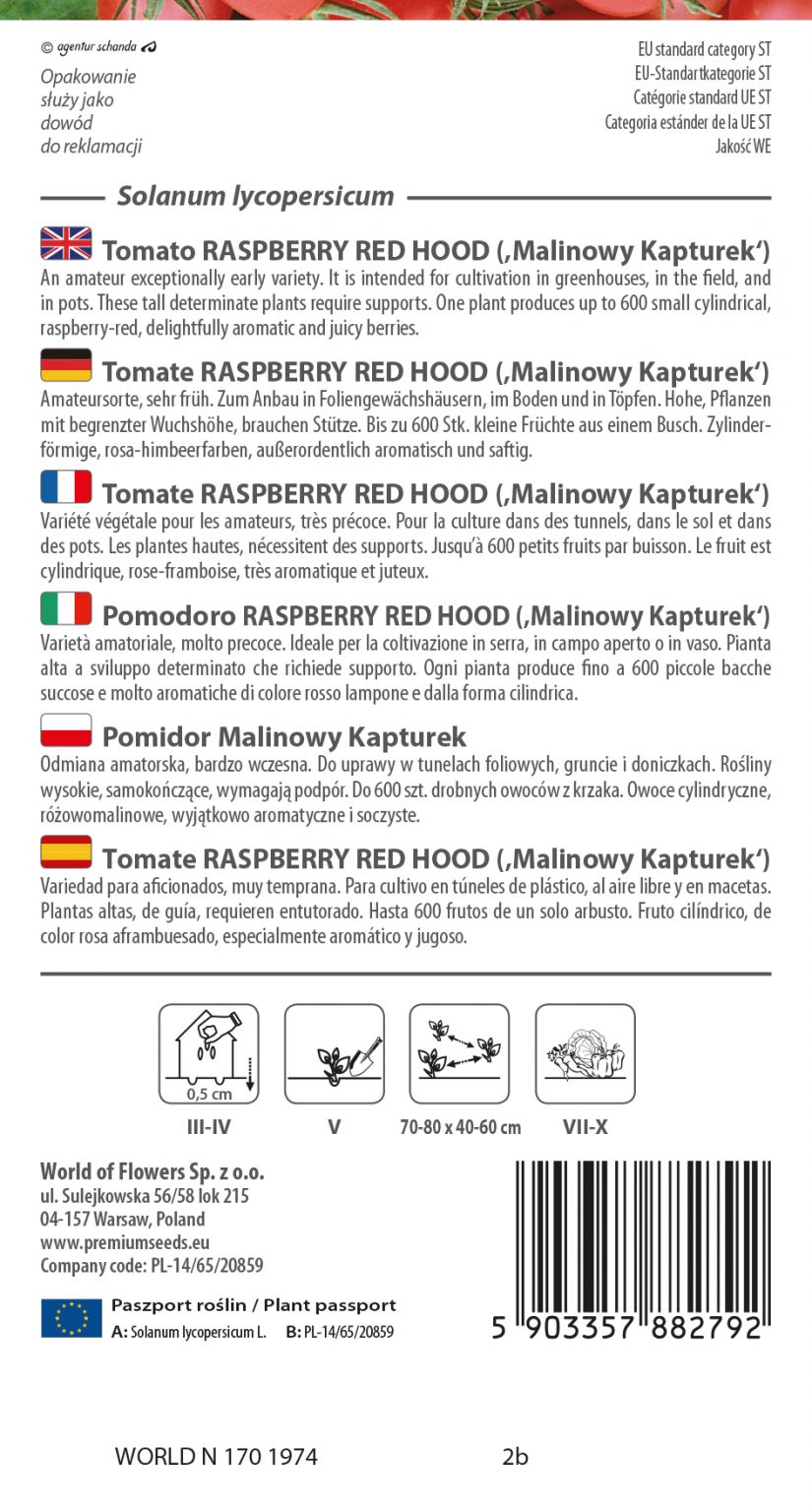 Tomate Raspberry Red Hood - producteur de semences - PremiumSeeds