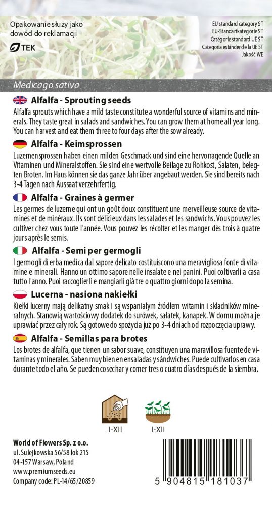 ALFALFA - Sprouting seeds - PremiumSeeds – producer of seeds