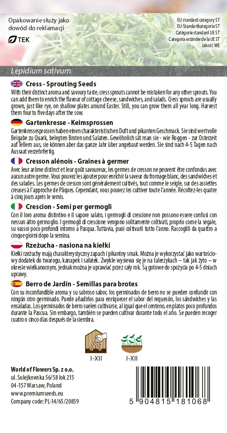 CRESS - Sprouting Seeds - PremiumSeeds – producer of seeds