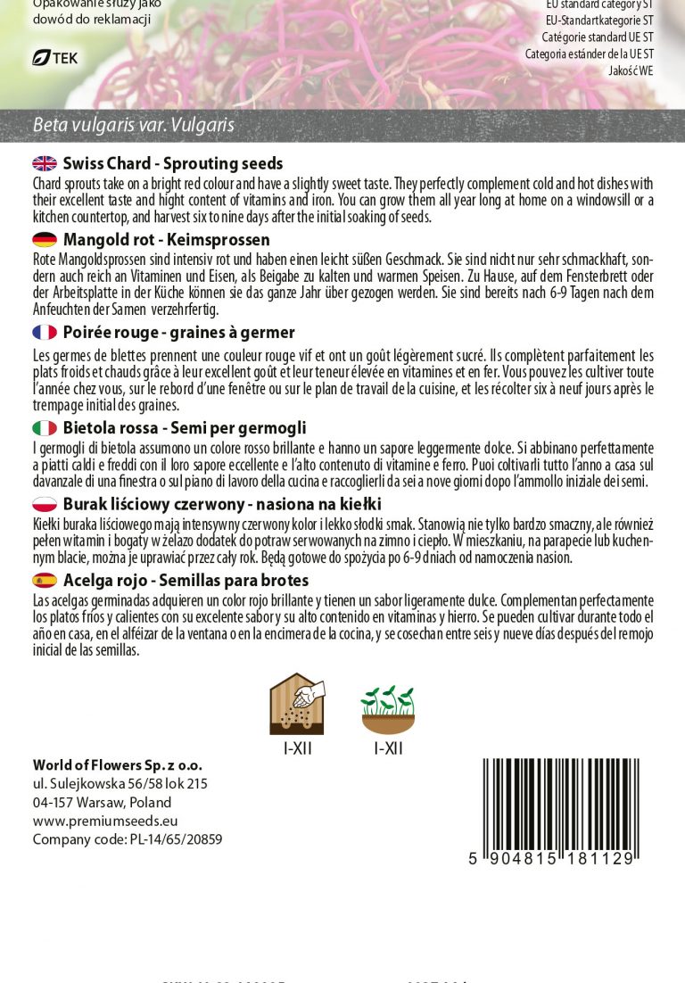 SWISS CHARD - Sprouting seeds - PremiumSeeds – producer of seeds